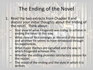 The Great Gatsby - Chapters 8 and 9 | PPTX