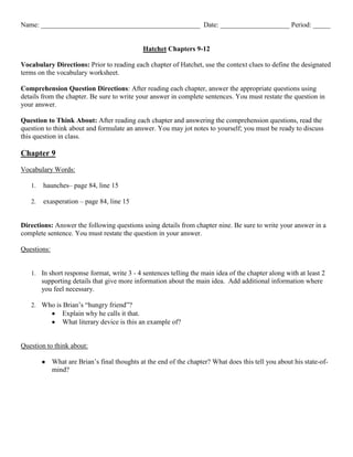 Chapters 9 12 questions and vocab | DOCX