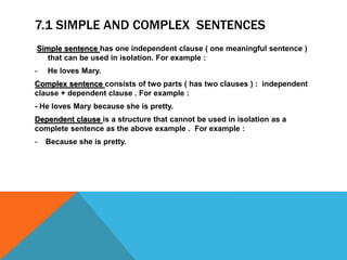 Seven Parts Of A Sentence