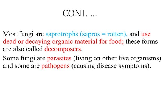 Chapter_seven[.].GENERAL CHARACTERISTICS OF FUNGI | PPT