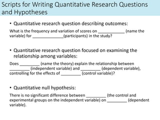 Chapter Seven Research Questions and Hypotheses | PPTX