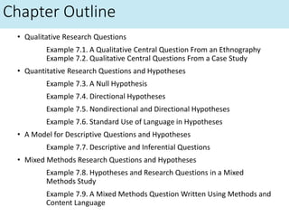 Chapter Seven Research Questions and Hypotheses | PPTX
