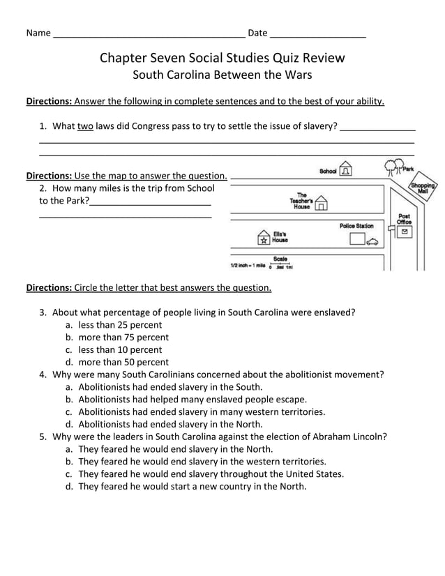 Chapter Seven Social Studies Quiz Review | PDF