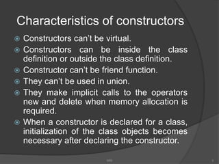 Constructors & Destructors | PPTX