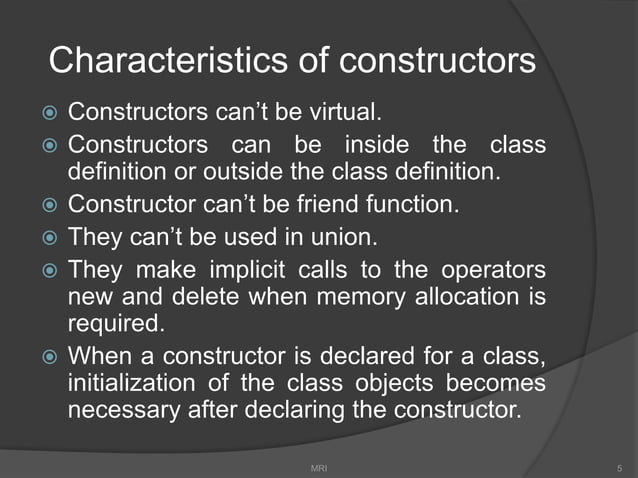 Constructors & Destructors | PPT