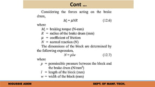 Block Brake with Short Shoe and Block Brake with long Shoe | PPTX