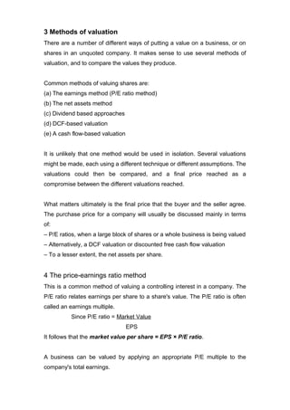 Chapter six company valuation (sfm) | DOC