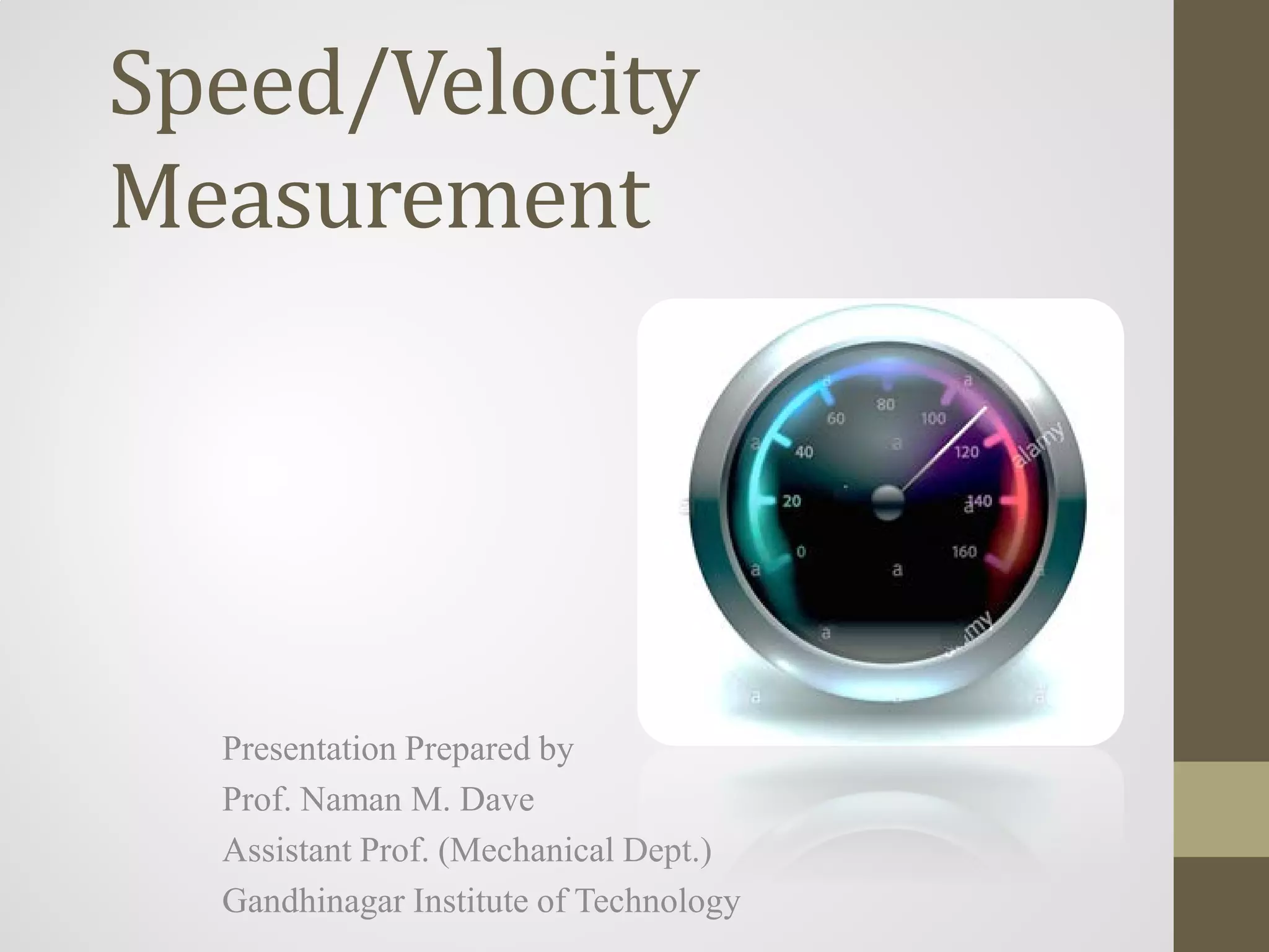Chapter speed or velocity measurement | PPT