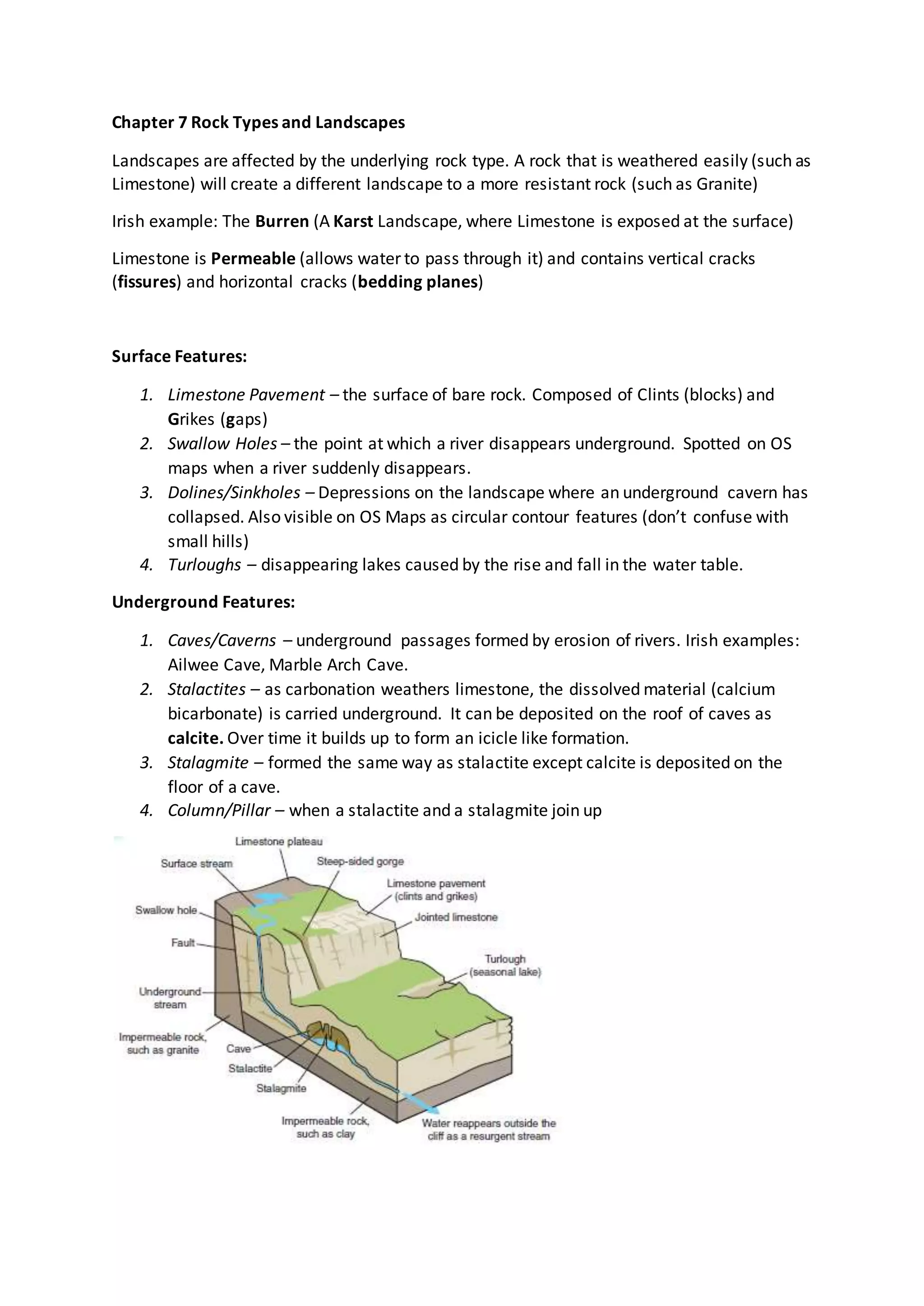 Physical Geography Leaving Cert Short Notes | DOCX