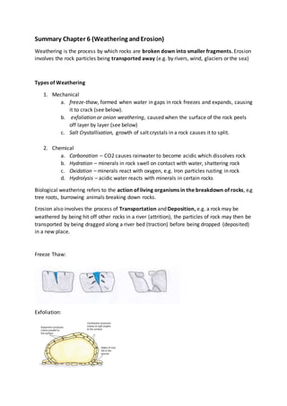 Physical Geography Leaving Cert Short Notes | DOCX