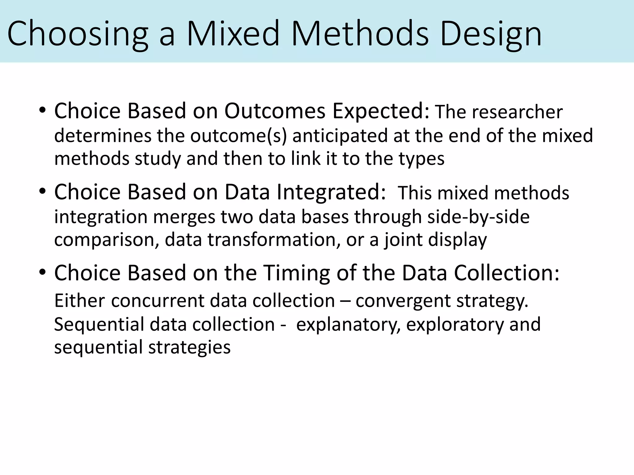 Chapter Ten Mixed Methods Procedures | PPTX