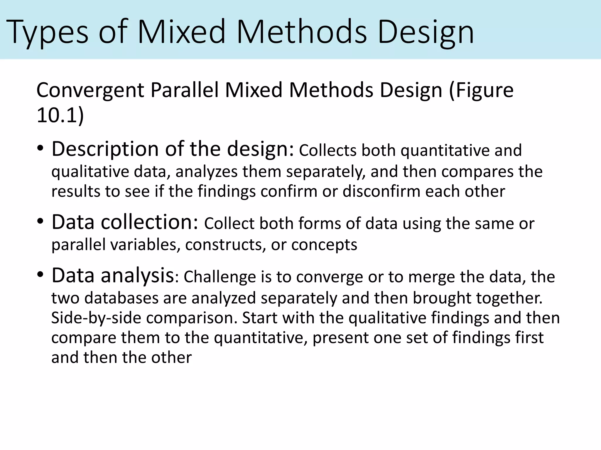 Chapter Ten Mixed Methods Procedures | PPTX