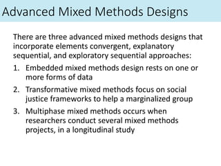 Chapter Ten Mixed Methods Procedures | PPTX