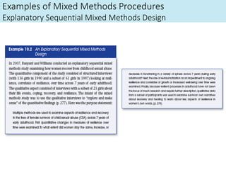 Chapter Ten Mixed Methods Procedures | PPTX