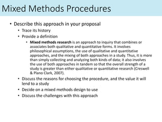 Chapter Ten Mixed Methods Procedures | PPTX