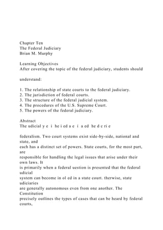 Federal Judiciary Chapter Overview | PDF