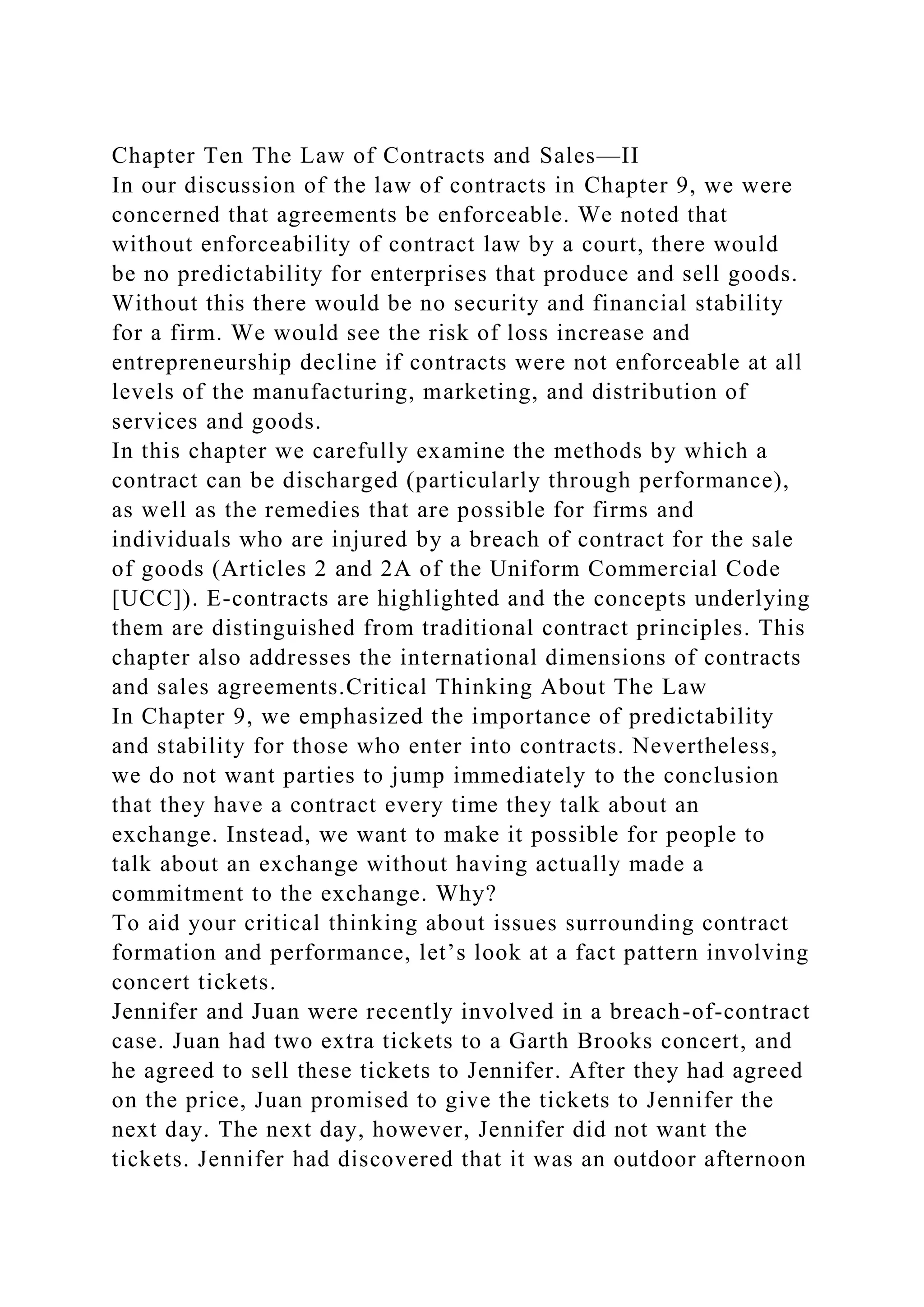 Chapter Ten The Law of Contracts and Sales—IIIn our discussion of .docx