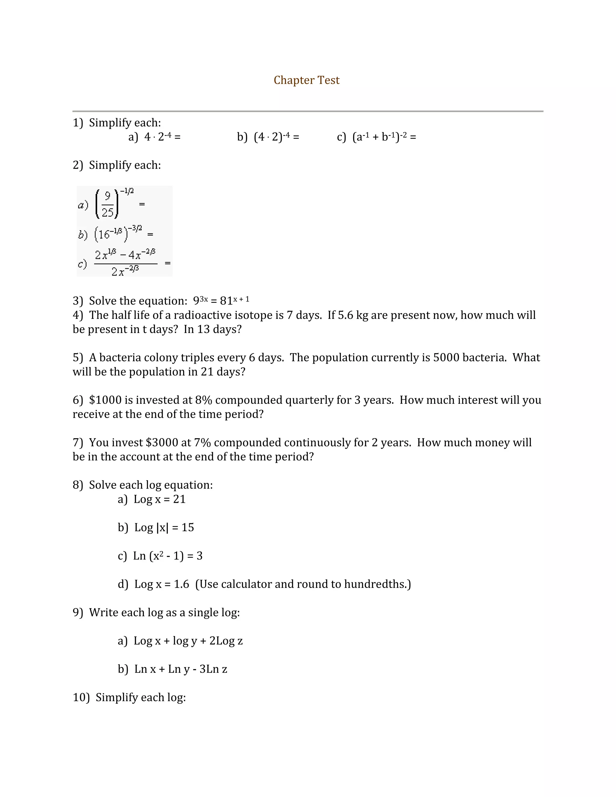 Chapter test | PDF