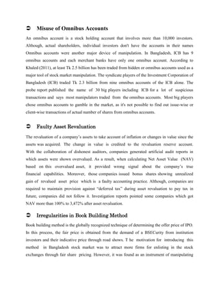 Cause of Bangladesh stock market crash | DOCX | Stocks and Bonds ...