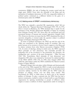 Ethiopia’s Ethnic Federalism: History and Ideology Chapter three ? | PDF