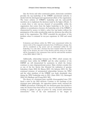 Ethiopia’s Ethnic Federalism: History and Ideology Chapter three ? | PDF