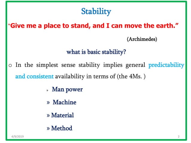 LEAN STABILITY | PPT