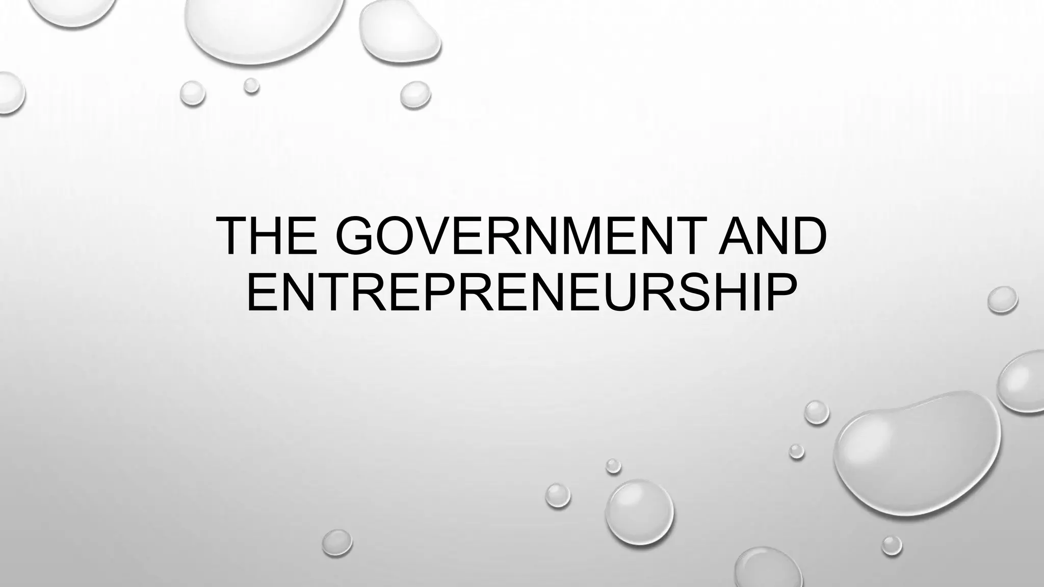 The government and entrepreneurship | PPTX