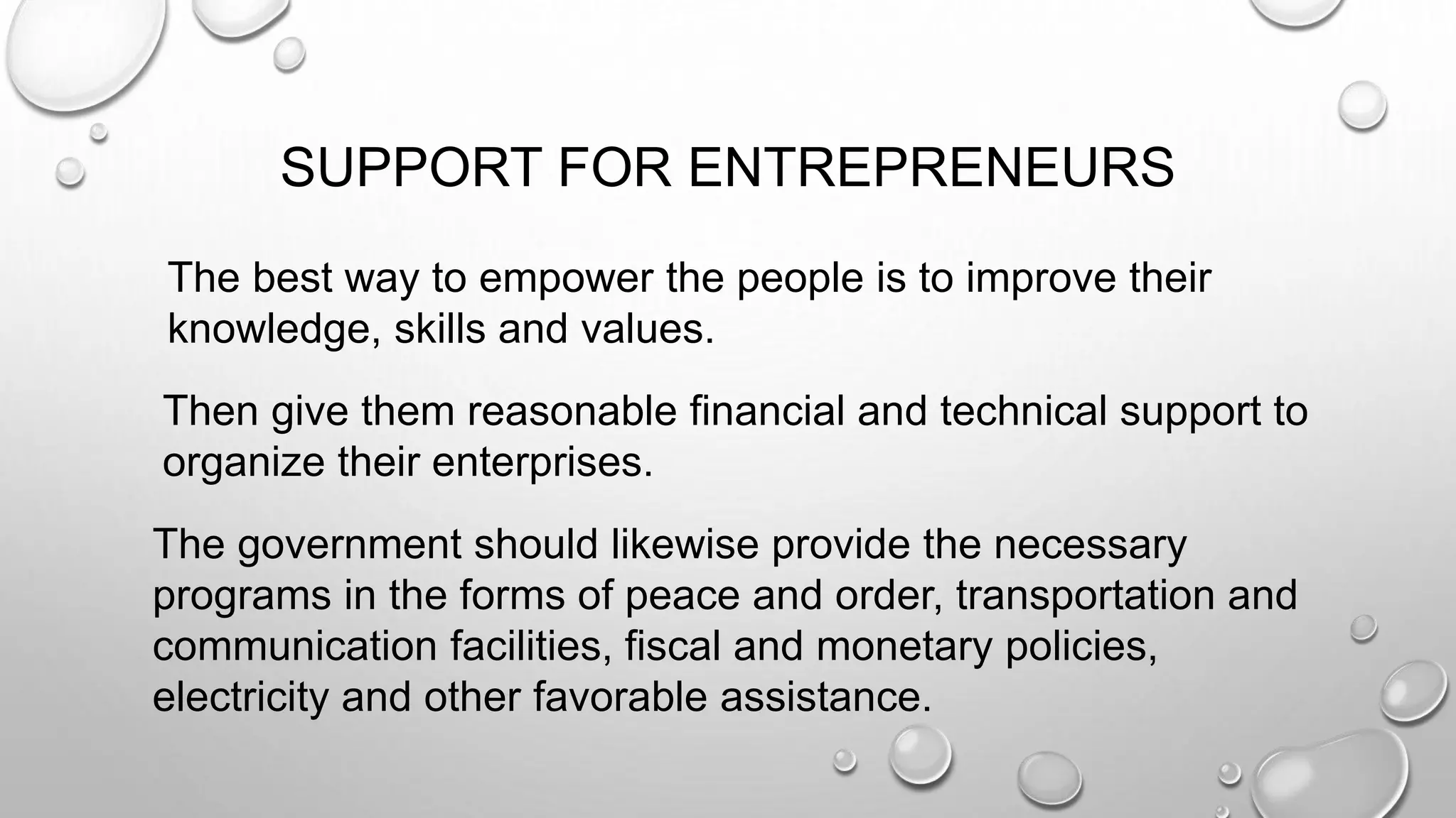 The government and entrepreneurship | PPTX