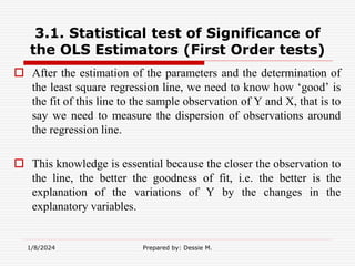 Econometrics chapter three and four finance.ppt