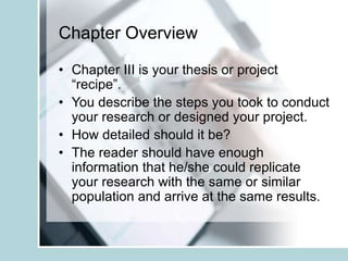 Chapter Three of Your Thesis.ppt