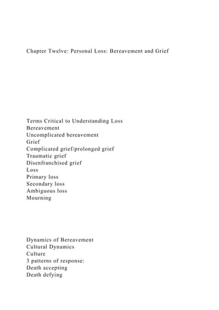 Chapter Twelve Personal Loss Bereavement and Grief.docx