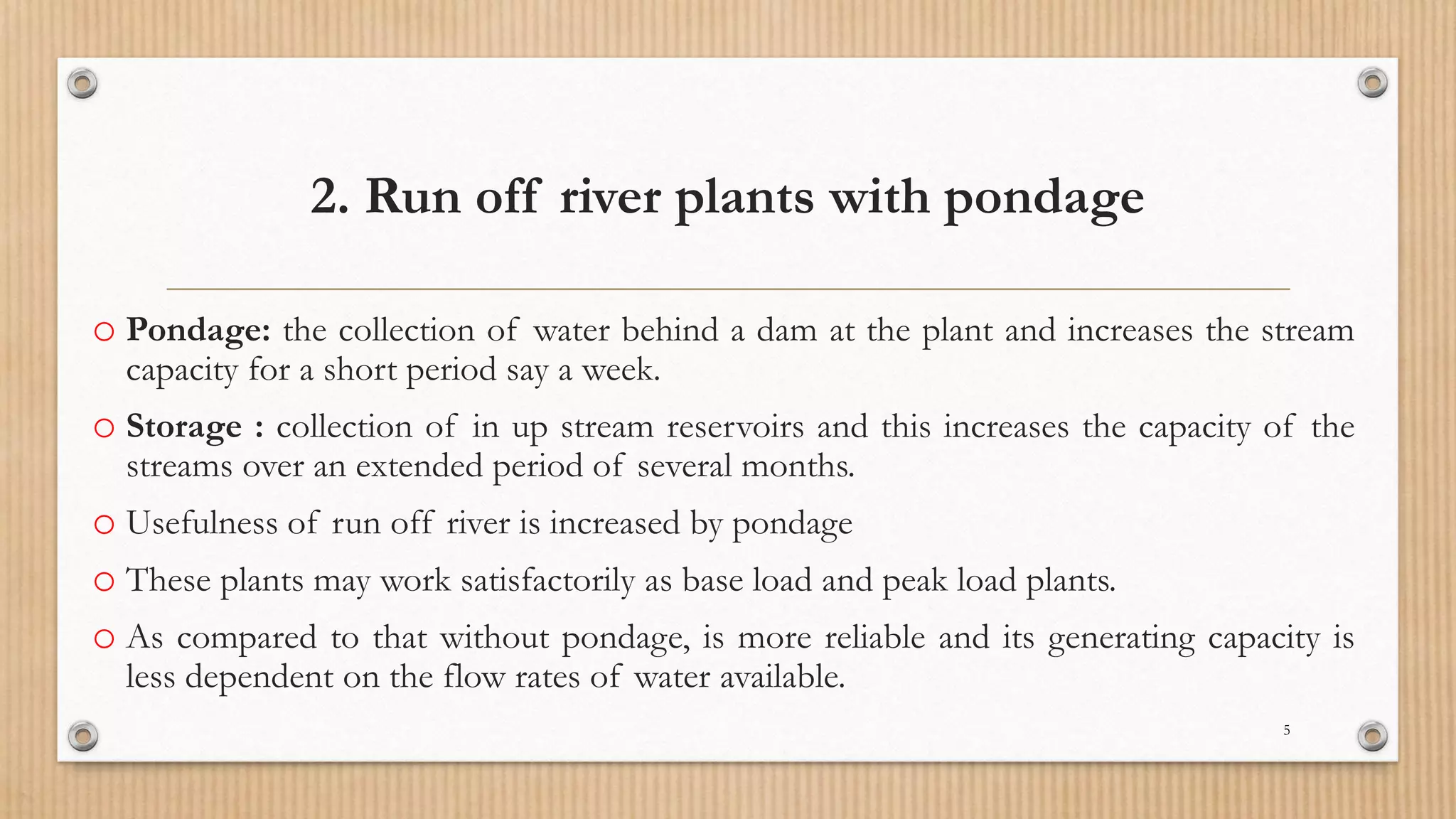 Chapter two-Classification of Hydroelectric Power Plants | PDF