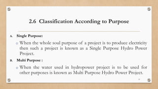 Chapter two-Classification of Hydroelectric Power Plants | PDF