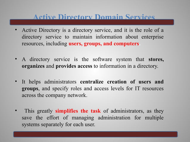 Host Management active directory and domain services in windows server.pptx