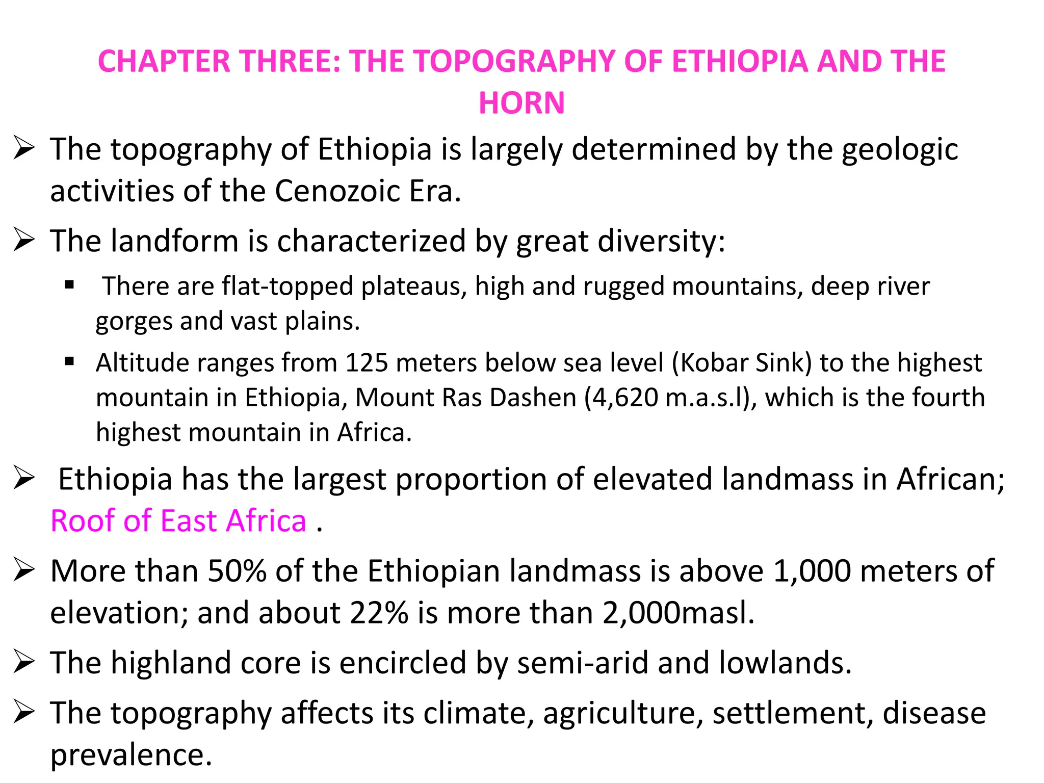 Geography of Ethiopia and the Horn: Chapter Two and Three.ppt