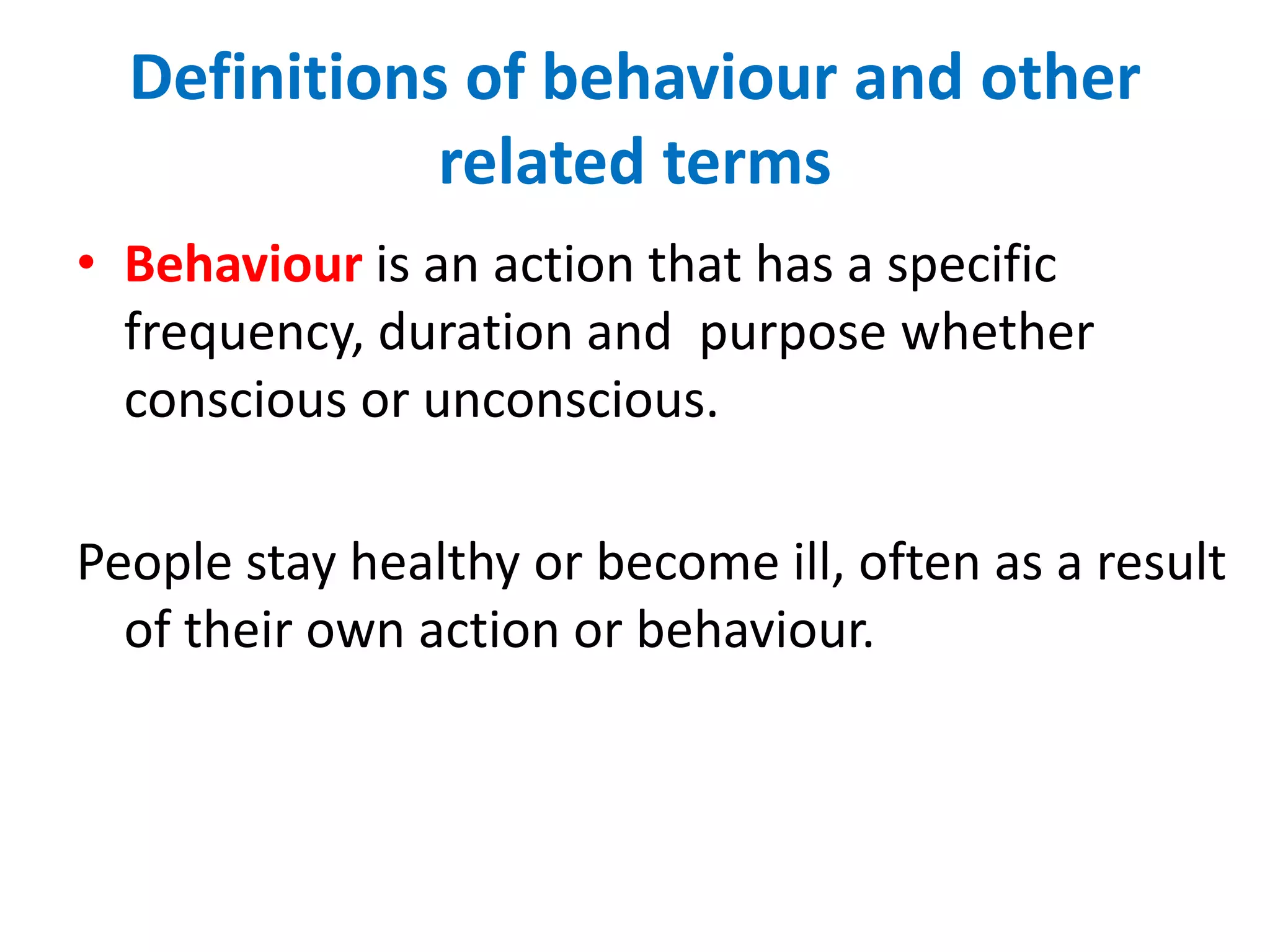 health and human behaviour | PPTX