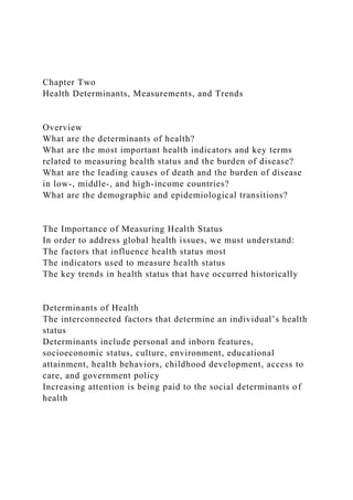 Chapter TwoHealth Determinants, Measurements, and Trends.docx ...