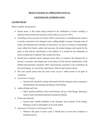 Ss Peter & Paul Choir Formation Training | DOCX