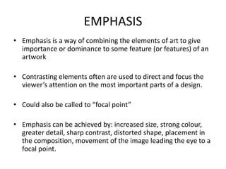 Emphasis By Placement In Art