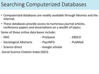 Chapter Two Review of the Literature | PPTX | Databases | Computer Software and Applications