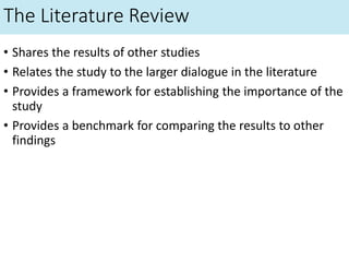 Chapter Two Review of the Literature | PPTX