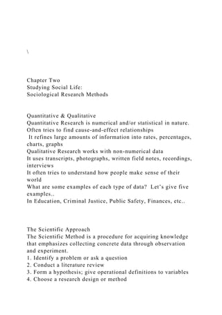 Chapter TwoStudying Social Life Sociological Resea.docx