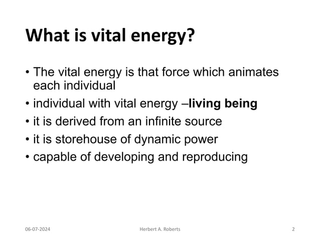 Chapter V - Vital energy in its universal application: Herbert A ...