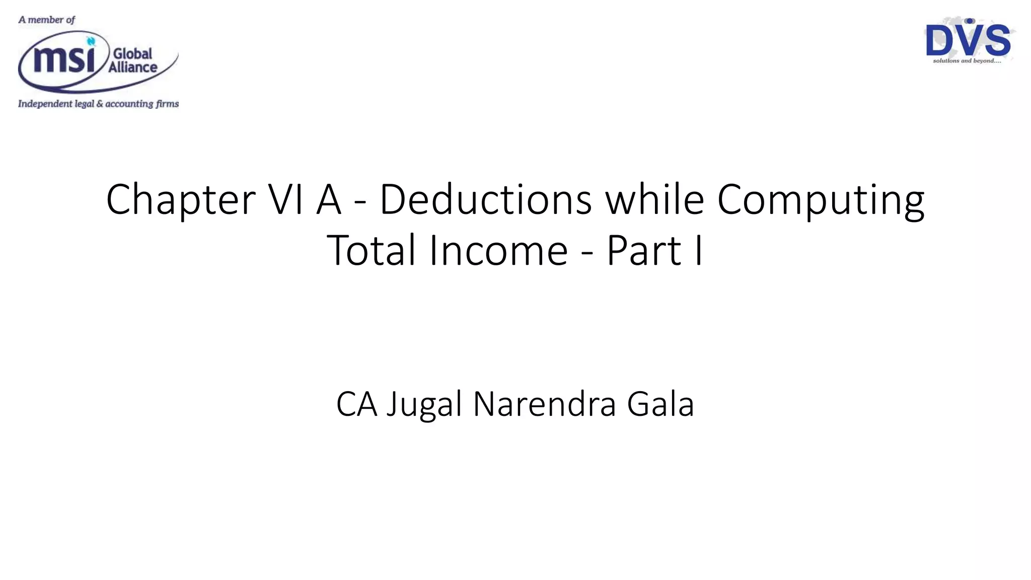 Chapter vi a deductions | PPTX