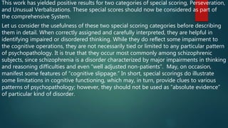 Special Scoring Unusual Verbalization | PPTX