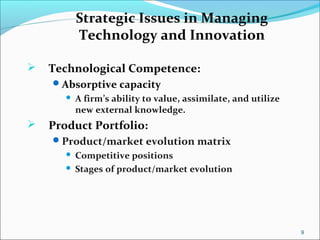 Chapter vii(b) managing technology and innovation | PPT | Business Administration | Business