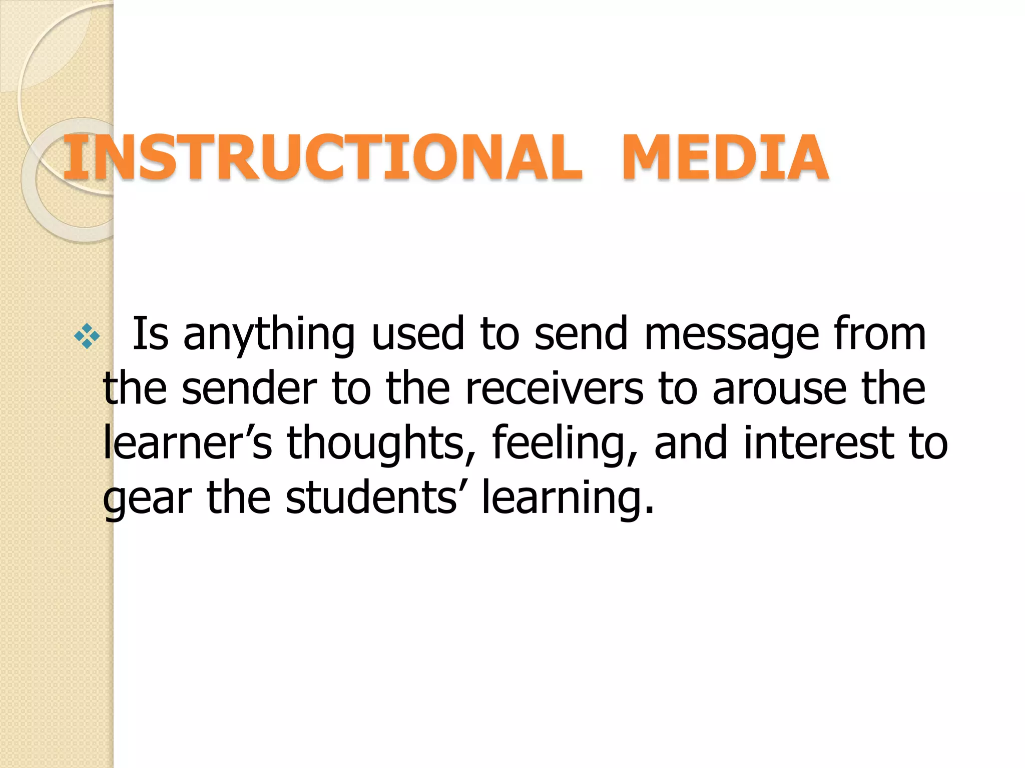 TYPES OF INSTRUCTIONAL MEDIA | PPTX