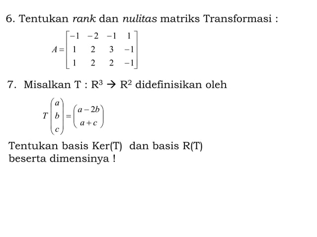 Chapter vii linear_transformasion | PPT