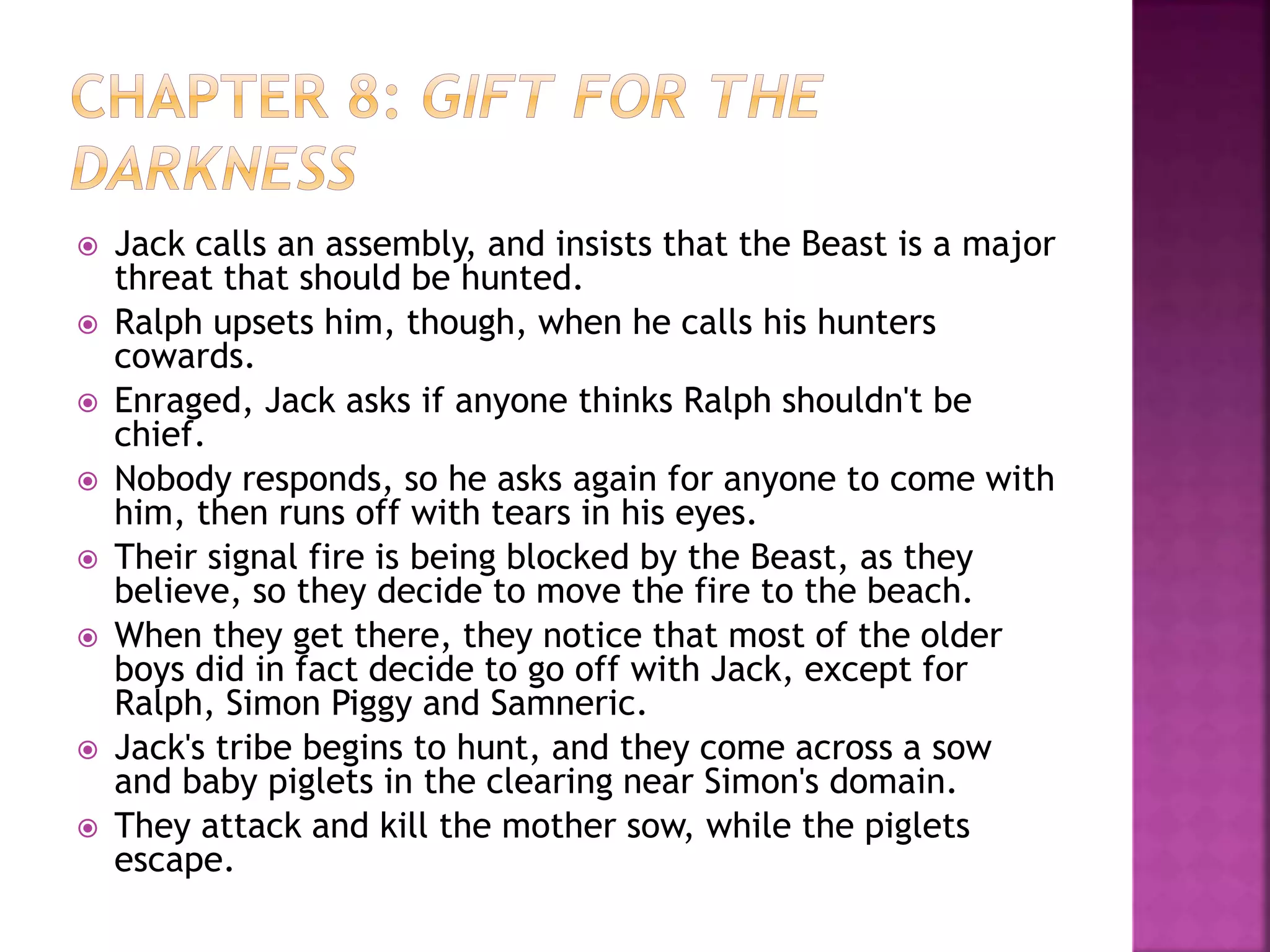 Chapter wise lord of the flies | PPTX