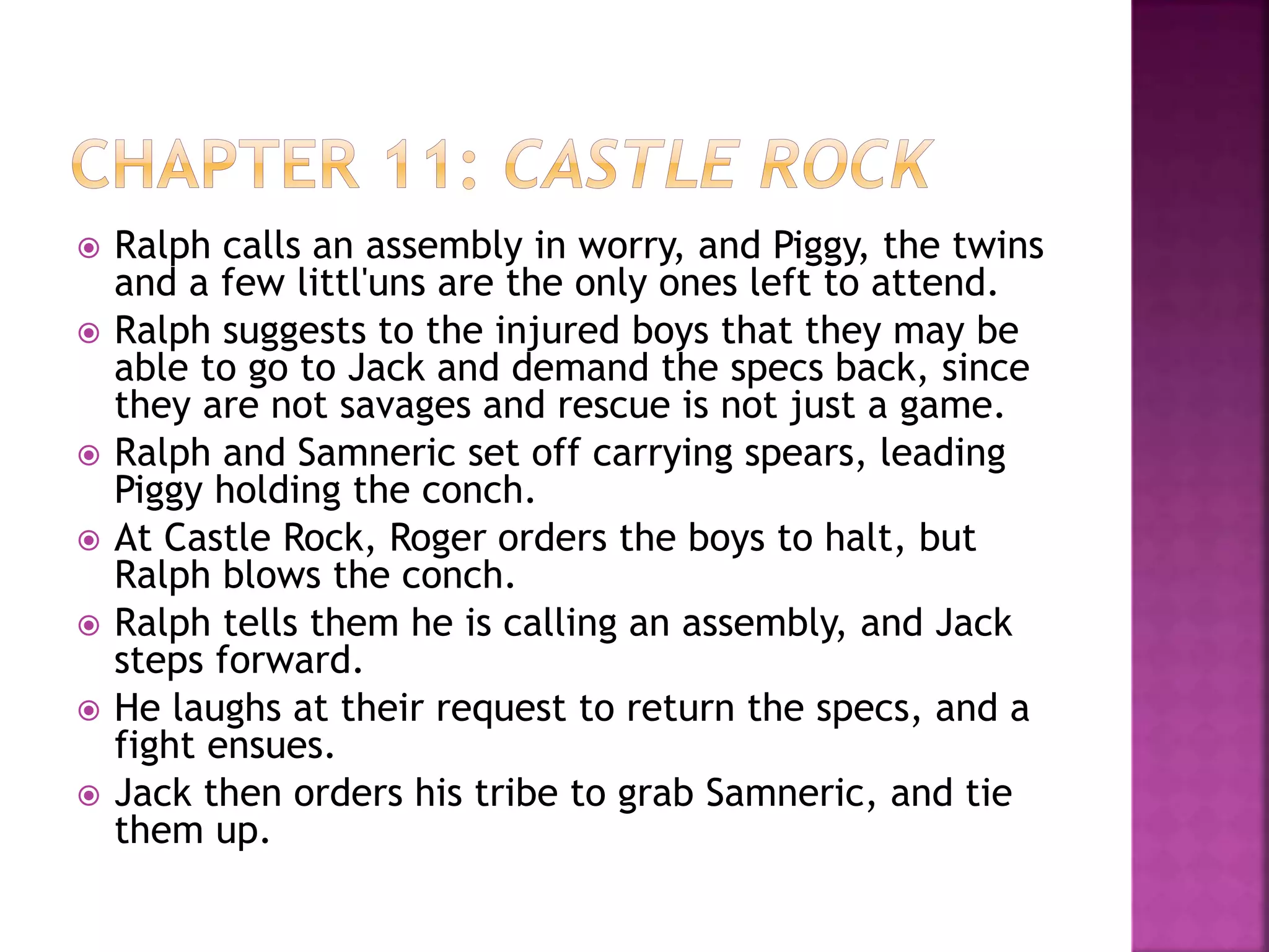 Chapter wise lord of the flies | PPTX